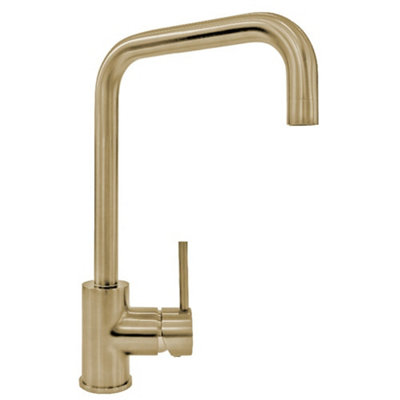 Astini Enzo Brushed Stainless Steel Gold Single Lever Kitchen Sink ...