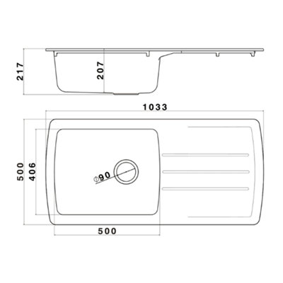 Astini Harrison 1.0 XL SMC Composite Kitchen Sink with Waste Kit, 1 ...