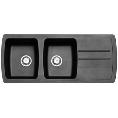 Astini Harrison 2.0 Bowl Black Composite Synthetic Kitchen Sink & Waste
