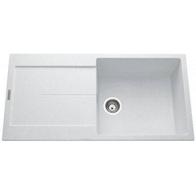 Astini Quadro XL 1.0 Bowl Granite White Reversible Kitchen Sink & Waste