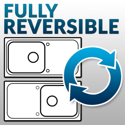 Astini Quadro XL 1.0 Bowl Granite White Reversible Kitchen Sink & Waste