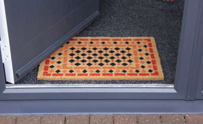 Astley Mosaic Printed Orange Doormat 40x60cm