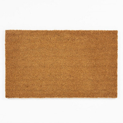 Astley Plain Rectangle Doormat Natural Non-Slip PVC Backing Waterproof ...
