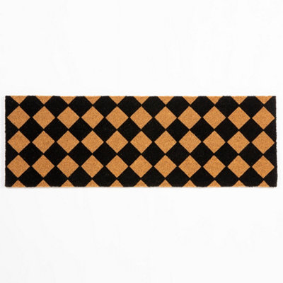 Astley Printed PVC Backed Coir 40x120cm Printed Diamonds Doormat | DIY ...