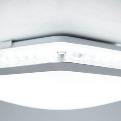 Aston Square 17W Ceiling Flush Light Integrated LED IP20 Opal Acrylic Diffuser Surface Mount ...