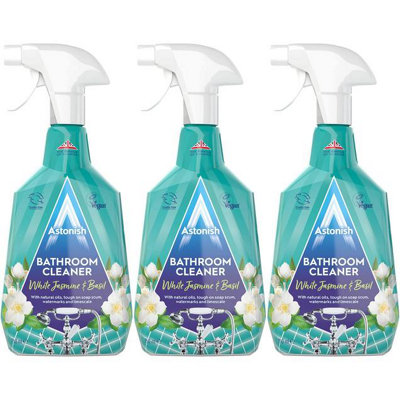 Astonish Bathroom Cleaner Spray White Jasmine & Basil 750ml (Pack of 3 ...