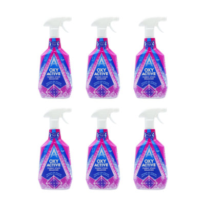 Astonish Oxy Active Fabric Stain Remover Spray, Pink Blossom 750ml - Pack of 6 | DIY at B&Q