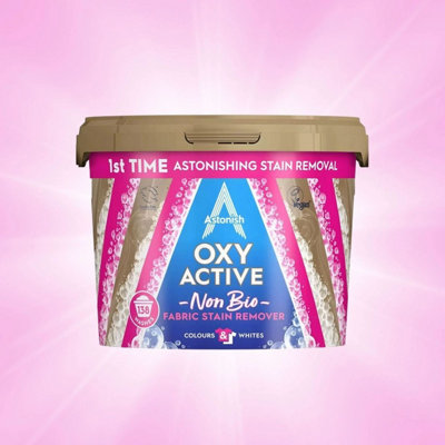 Astonish Oxy Active Stain Remover Non Bio Fabric Stain Remover Powder 3kg