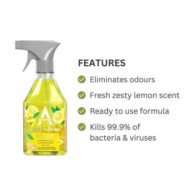 Astonish Zesty Lemon Ready to Use Disinfectant Spray 550 ML - Pack of 3