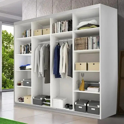 ASTRA 23 Modern Sliding Door Wardrobe Black White Bedroom Storage with ...