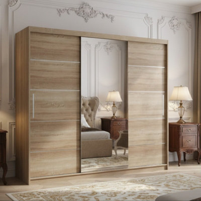 ASTRA 23 Modern Sliding Door Wardrobe Sonoma Bedroom Storage with ...