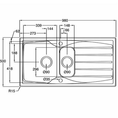 Astracast S15BL 1.5 Bowl Reversible Black Kitchen Sink And Waste Kit