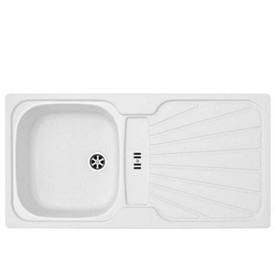 Astracast S5WH 1.0 Bowl Reversible Composite White Kitchen Sink With ...