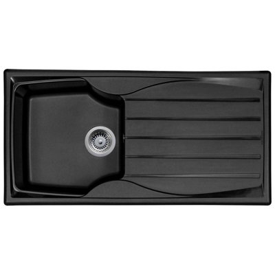 Astracast Sierra 1.0 Bowl Reversible Black Kitchen Sink With Basket ...