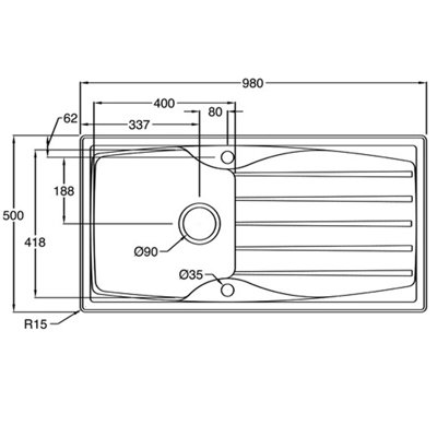 Astracast Sierra 1.0 Bowl Reversible Graphite Grey Kitchen Sink And ...
