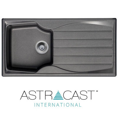 Astracast Sierra 1.0 Bowl Reversible Graphite Grey Kitchen Sink And ...