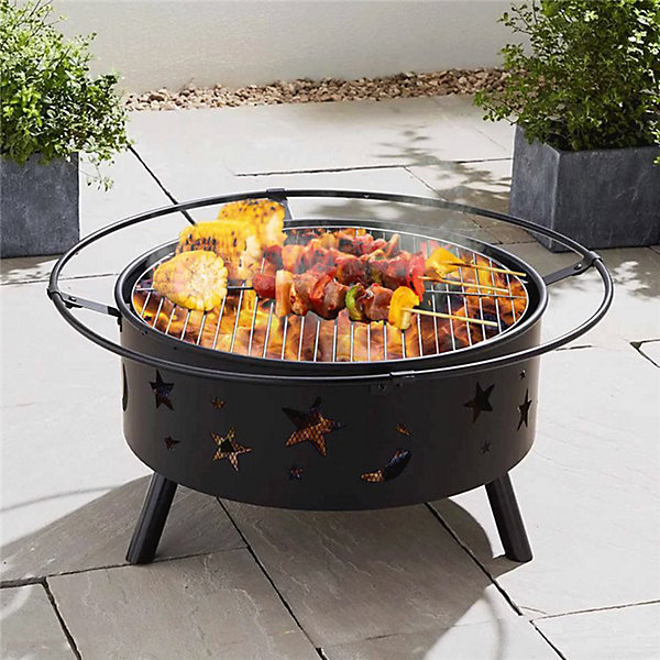 Astral 2-in-1 Fire Pit with BBQ with Spark Guard & Poker Astral 2-in-1 Fire Pit with BBQ with Spark Guard & Poker