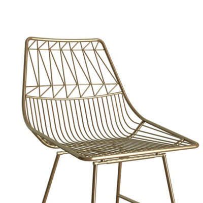 Astrid Wire Metal Counter Stool Gold