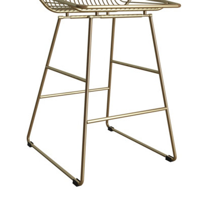 Astrid Wire Metal Counter Stool Gold