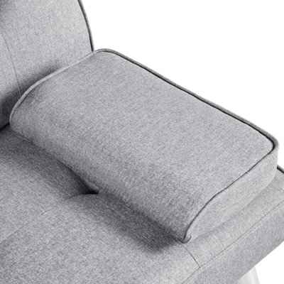 Astro Grey Fabric Sofa Bed - Chrome Legs-Cup holders, 3-Seater ...