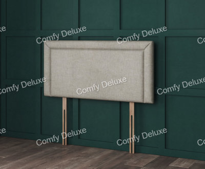 Astro Plain 4ft Small Double Silver Linen Headboard 26inch