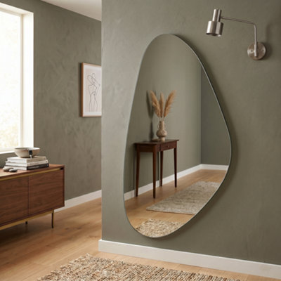 Asymmetric Irregular Shape Pebble Mirror Beveled Wall Mirror Tear Drop ...
