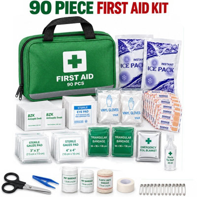 ATEK 90 Piece First Aid Kit Emergency Medical Bag Home Work Car Travel