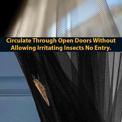 ATEK Magnetic Fly Mesh Screens for Door Curtain Heavy Duty Black Fly ...