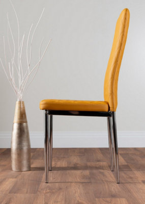 Atlanta White High Gloss and Chrome 4 Seater Dining Table with Statement X Shaped Legs and 4 ...