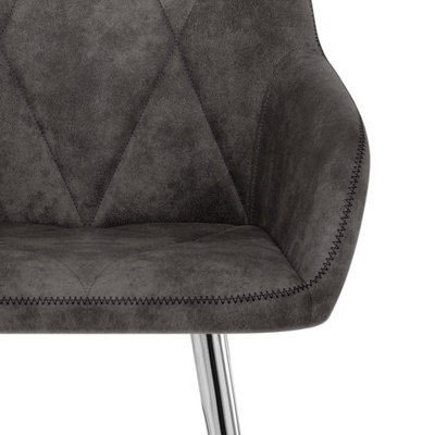 Atlantic Mason Bar Stool Charcoal & Chrome Legs