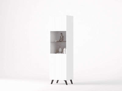 Atlantis Matte White Tall Display Cabinet