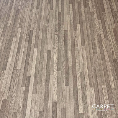 Atlas Narrow Plank Smoke Oak Wood Felice Vinyl Flooring 5m x 3m