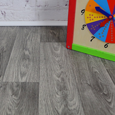 Atlas Nimes Grey Oak Wood Vinyl Flooring 2m x 2m