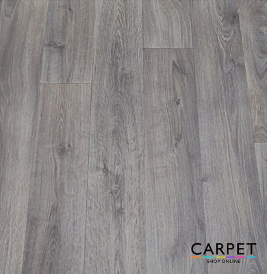 Atlas Tavel Grey Wood Vinyl Flooring 2.5m x 4m
