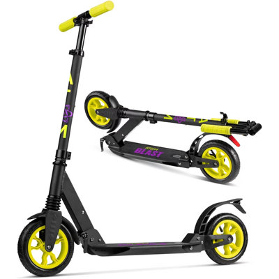 ATOM Adult Folding City Kick Scooter Black Lightweight Dual Suspension ...