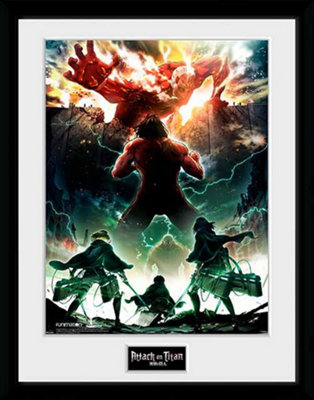 Attack On Titan Key Art 30 x 40cm Framed Collector Print | DIY at B&Q