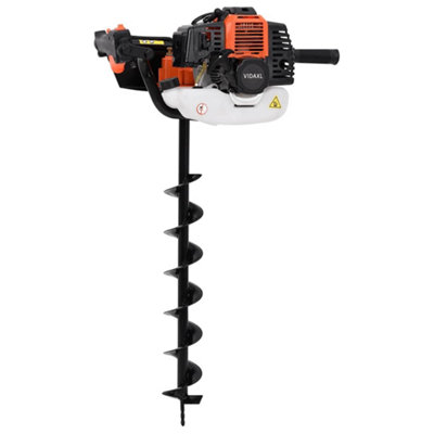 Auger Ground Drill Orange Equipped with a 52 cc Gasoline Engine