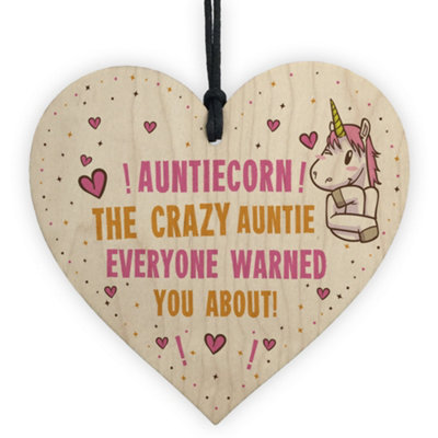Auntie Gift Funny Unicorn Sign Crazy Auntie Birthday Christmas Gift ...