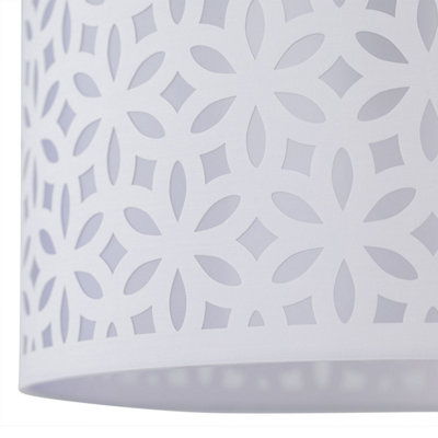 Aura - Chrome Table Lamp with White Cut Out Shade