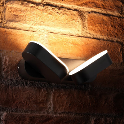 Auraglow 13w Integrated Twin LED Rotating Wall Light - BECKINGHAM