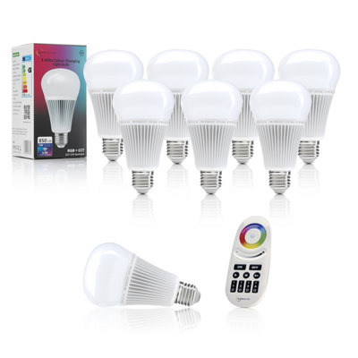 Auraglow 2.4Ghz RGB CCT Smart E27 LED Light Bulb - 70w EQV with 4 Zone ...