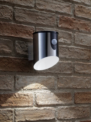 Auraglow Battery Powered PIR Motion Sensor Wall Light - HIXON - Black