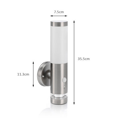 Auraglow Brushed Chrome Dual Function PIR Motion Sensor Wall Light ...