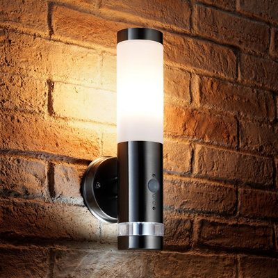 Auraglow Brushed Chrome Dual Function Pir Motion Sensor Wall Light