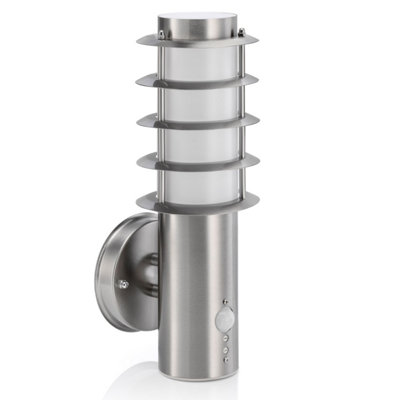 Auraglow Brushed Chrome PIR Motion Sensor Wall Light - BEENHAM ...