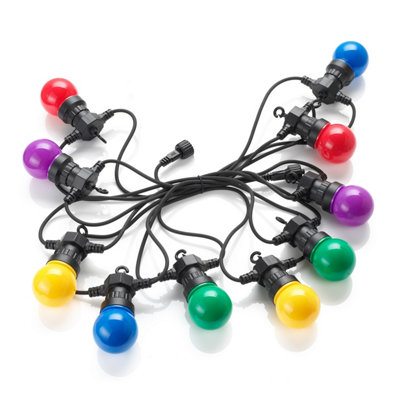 Auraglow Coloured LED Bulb Festoon String Light Set-1 Length (10 bulbs ...