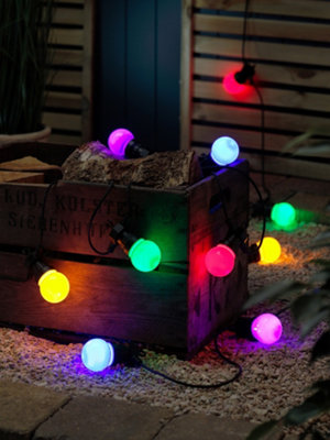 Auraglow Coloured LED Bulb Festoon String Light Set-4 Lengths (40 bulbs)