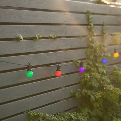 Auraglow Coloured LED Bulb Festoon String Light Set-5 Lengths (50 bulbs)