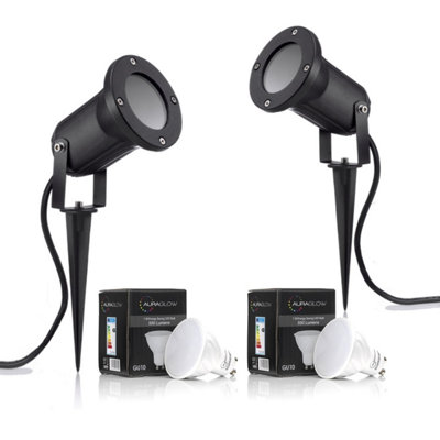 Auraglow Deep Recessed Garden Spike Light GU10 Holder IP54 Outdoor ...