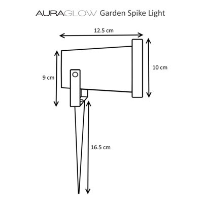 Auraglow Deep Recessed IP54 GU10 Holder Garden Spike Light Outdoor ...